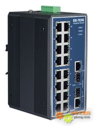 台湾研华EKI-7626C/7629C/7629CI 16+2G/8+2G非网管型千兆工业以太网交换机-工业以太网